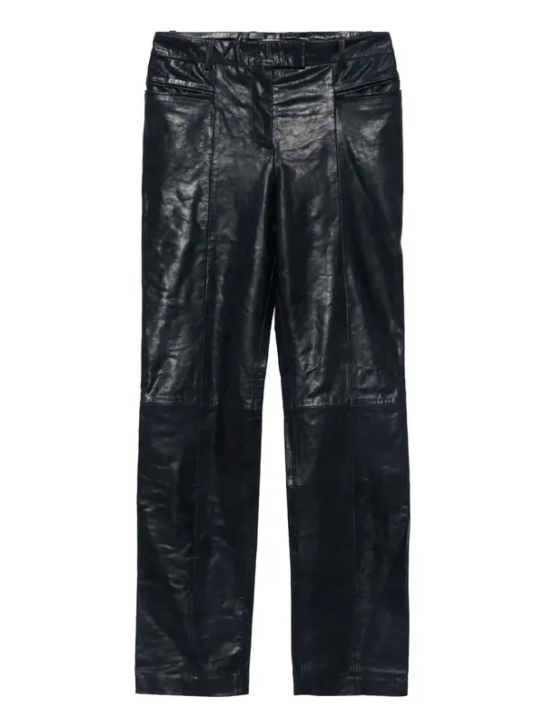 Remain Birger Christensen Slim-fit Leather Trousers - Blue