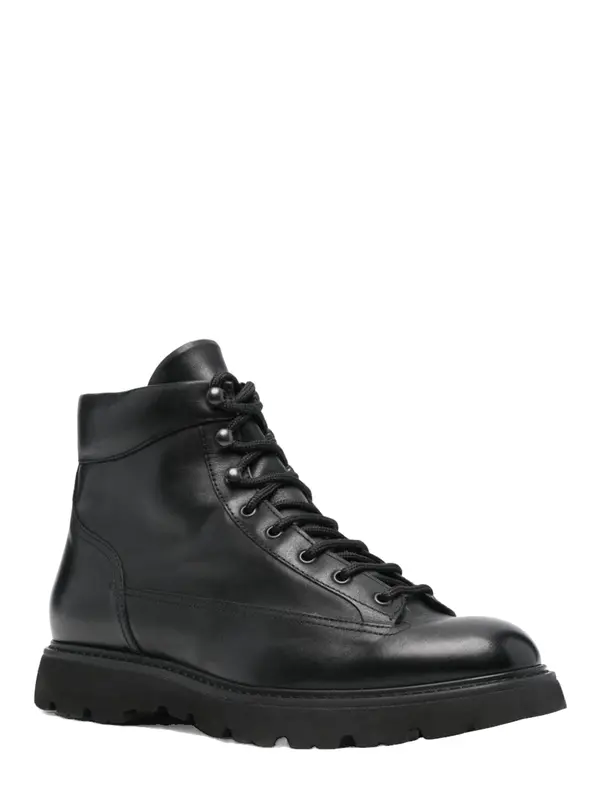 DOUCAL'S Leather Lace-up Boots - Black