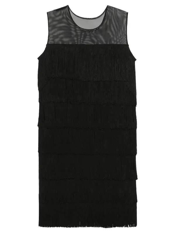 Norma Kamali Fringe Midi Dress - Black