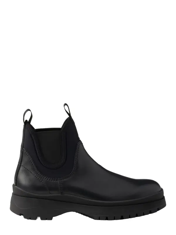 Prada Leather Chelsea Boots - Black