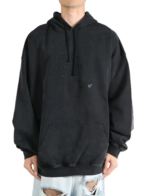 Vetements Embroidered-logo Hoodie - Black