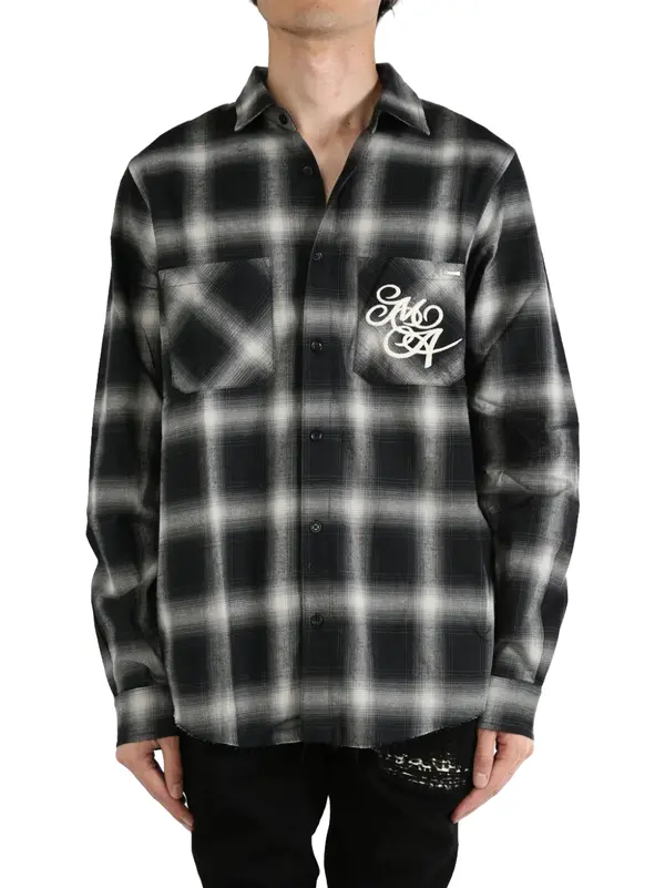 Amiri Logo Flannel Shirt - Black