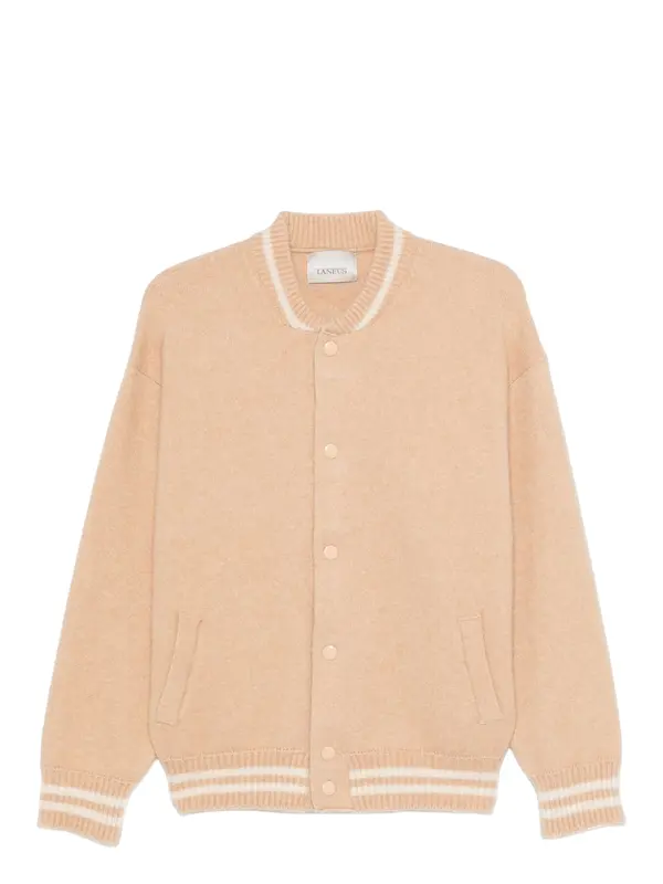 LANEUS Knitted Bomber Jacket - Neutrals