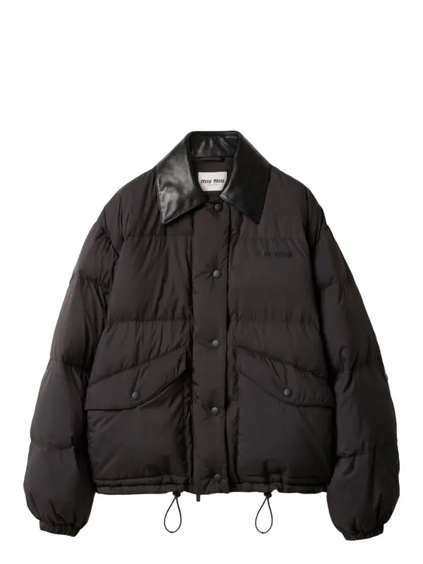 Miu Miu Cropped Down Jacket - Black