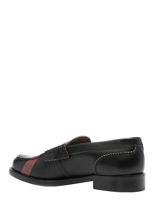 COLLEGE Leather Loafers - Black
