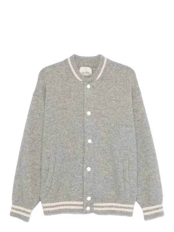 LANEUS Knitted Bomber Jacket - Grey
