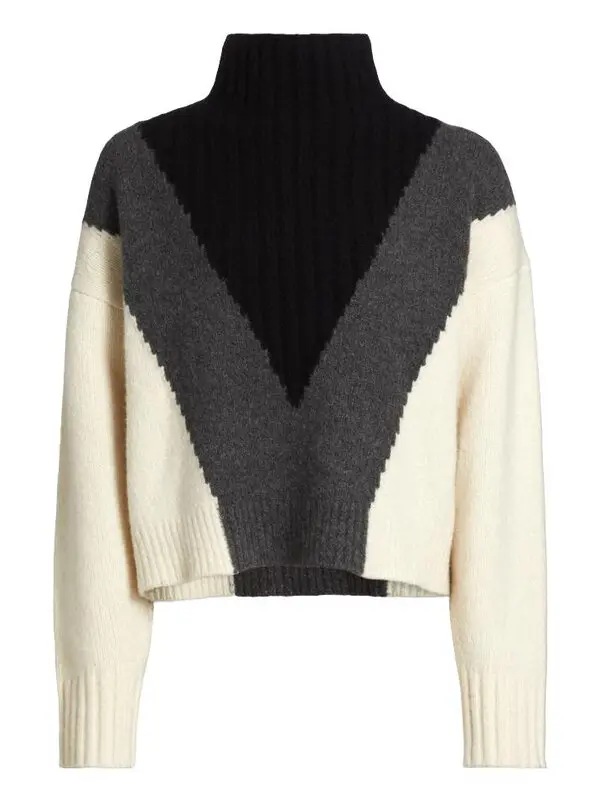 Proenza Schouler Alma Graphic Instrasia-knit Sweater - Grey Multi
