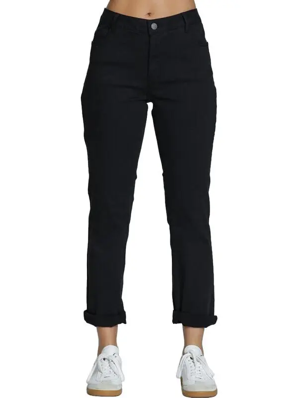 APNY Mid-rise Girlfriend Jeans - Black