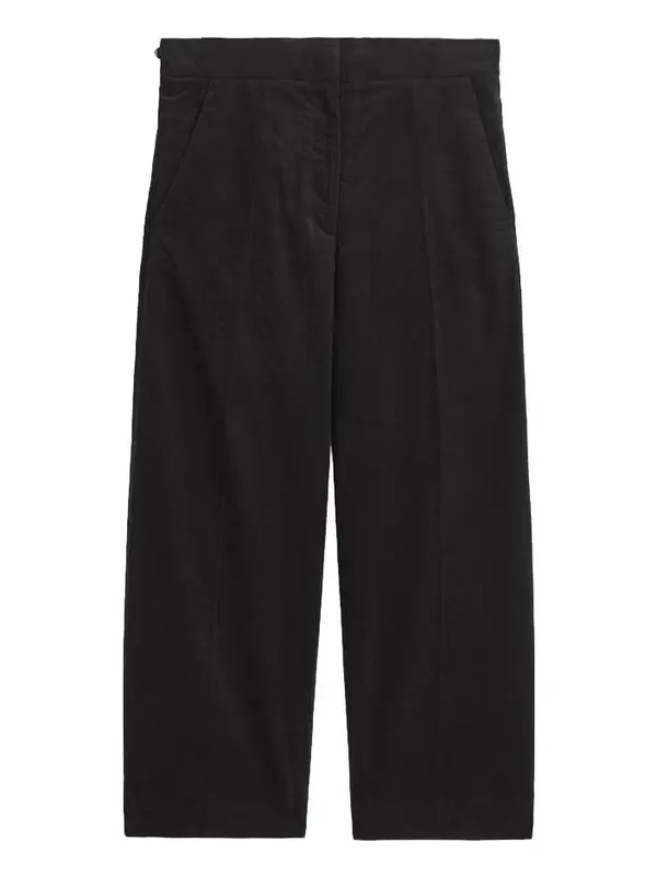 Cos Cropped Corduroy Trousers - Black