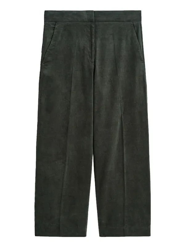 Cos Cropped Corduroy Trousers - Green
