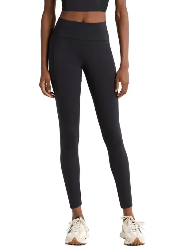Travis Mathew Moveknit Bonded Pocket Leggings - Heather Black