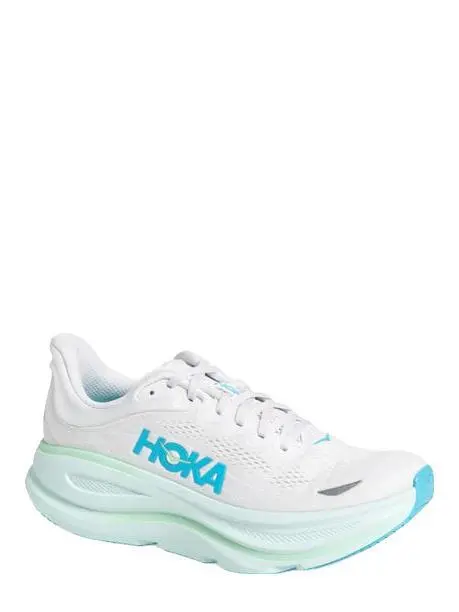 HOKA Bondi Running Shoe - Frost / Cielo Blue