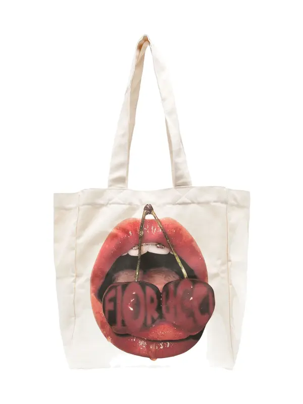 Fiorucci Graphic-printed Tote Bag - Neutrals