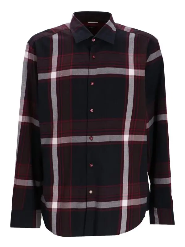 BOSS Checked Shirt - Black