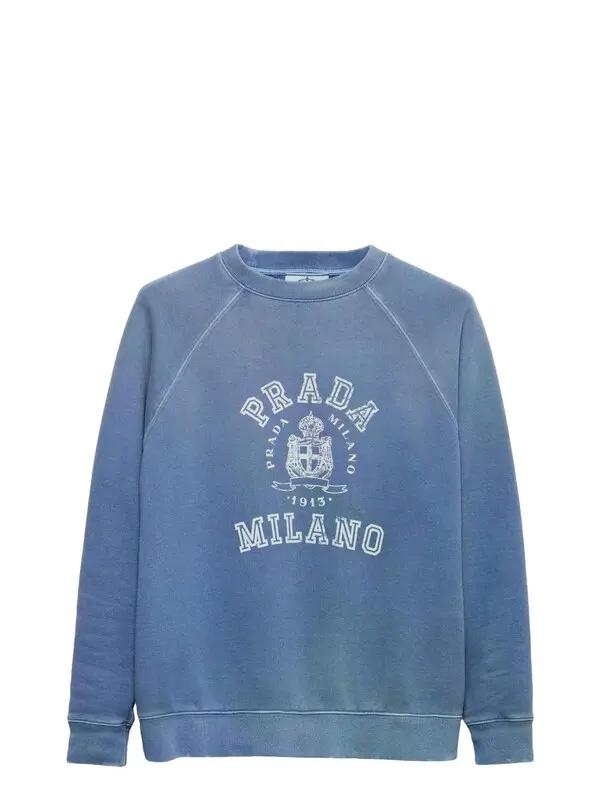 Prada Cotton Crew-neck Sweatshirt - Blue