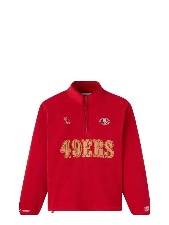 OVO X Nfl San Francisco 49ers Polartec Quarter-zip Fleece - Red