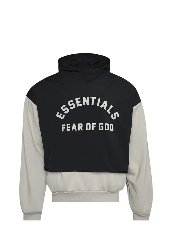 Fear Of God Nylon Fleece Hooded Sweater 'seal/jet - Black