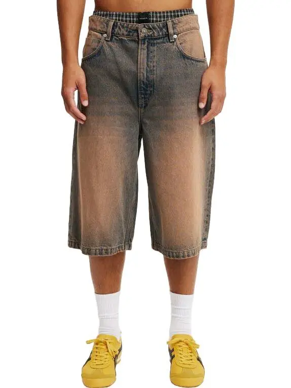 COTTON ON Super Baggy Jorts - Trippin Blue