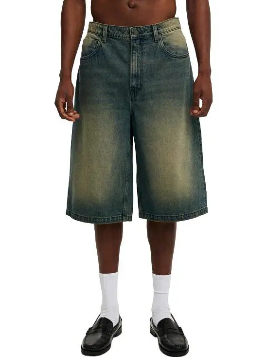 COTTON ON Super Baggy Jorts - Y2k Washed Blue