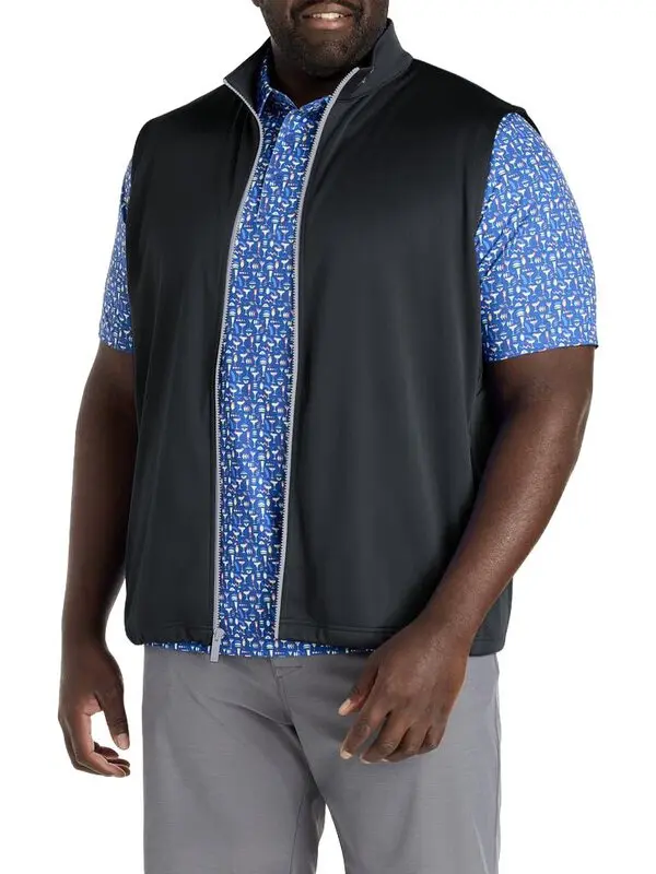CALLAWAY Big & Tall Zip-front Fleece Vest - Caviar