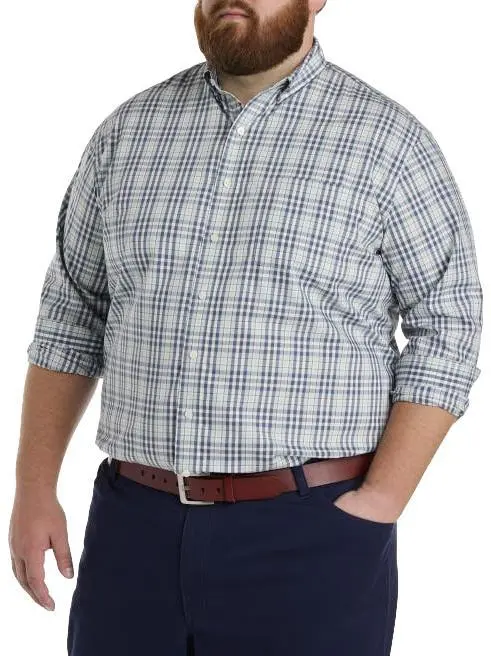 OAK HILL BY DXL Big & Tall Medium Plaid Sport Shirt - Blue Multi