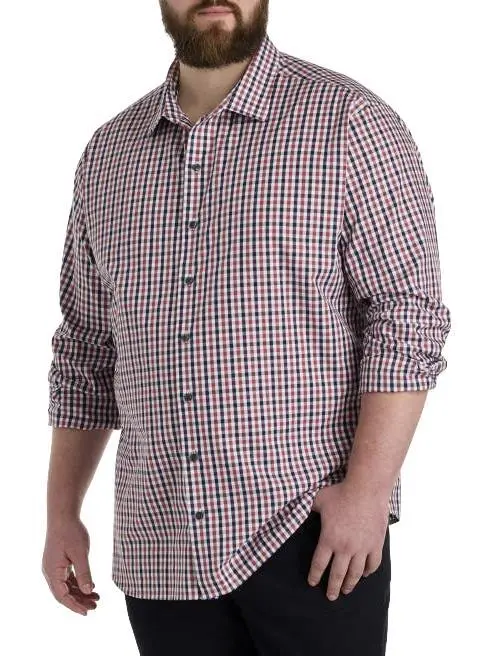SYNRGY BY DXL Big & Tall Dobby Plaid Sport Shirt - Multi
