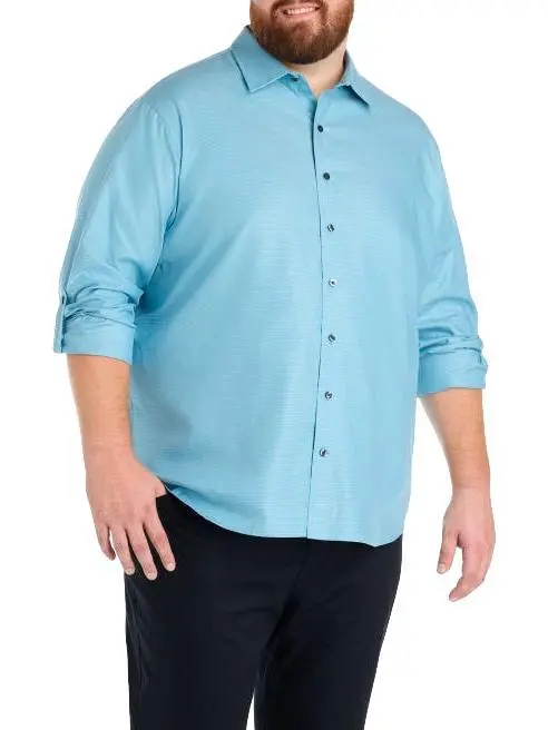 SYNRGY BY DXL Big & Tall Textured Sport Shirt - Blue