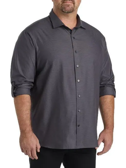 SYNRGY BY DXL Big & Tall Textured Sport Shirt - Grey