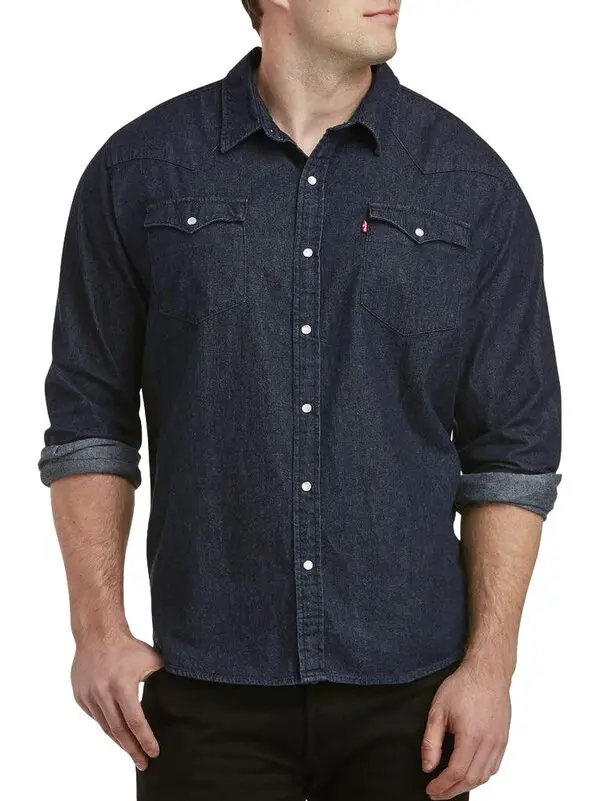 LEVI'S Big & Tall Wash Denim Shirt - Rinse