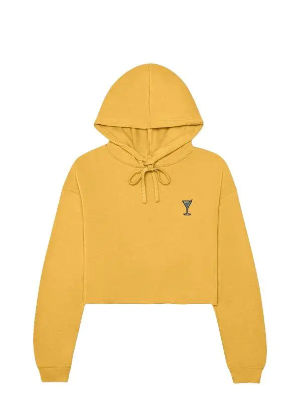 DALIX Martini Cropped Hoodie - Heather Mustard