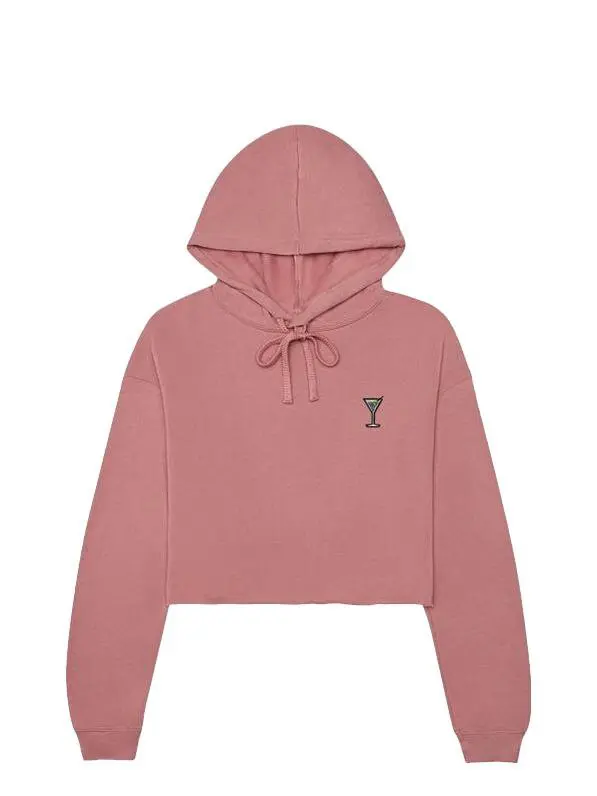 DALIX Martini Cropped Hoodie - Mauve