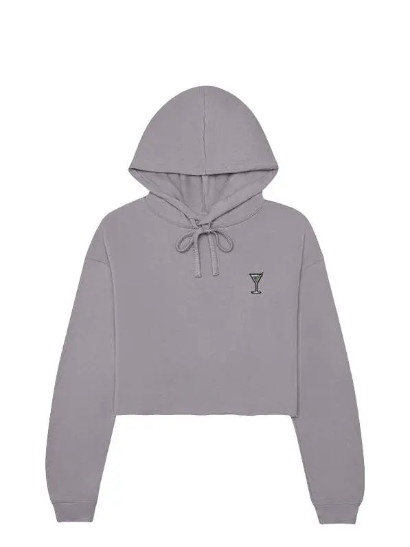 DALIX Martini Cropped Hoodie - Storm Gray