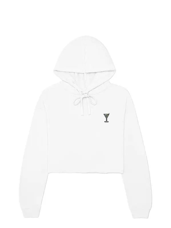 DALIX Martini Cropped Hoodie - White