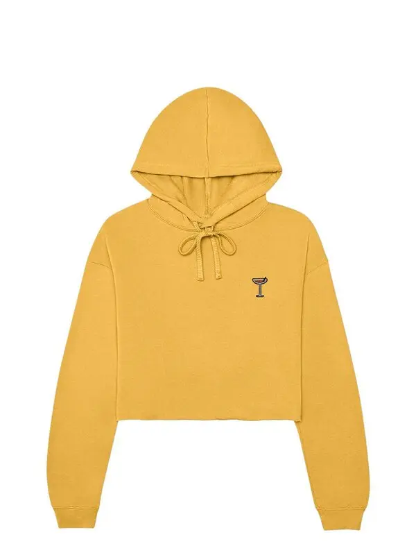 DALIX Espresso Martini Cropped Hoodie - Heather Mustard
