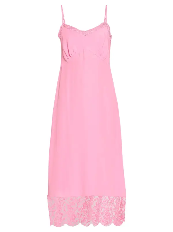 Simone Rocha Lace-trim Slip Dress - Bright Pink