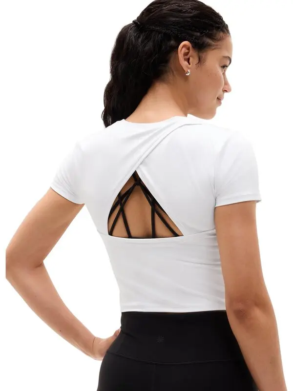 Athleta Transcend Open Back Tee - Bright White