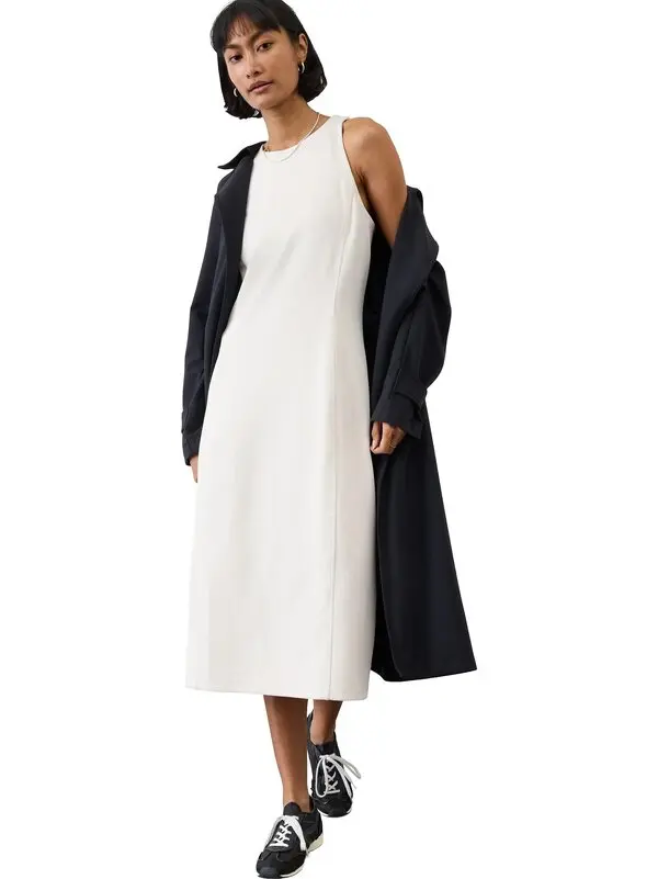 Athleta Seasoft Rib Midi Tank Dress - Bone