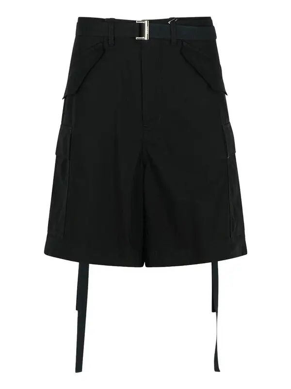 Sacai Cotton Bermuda Shorts - Black