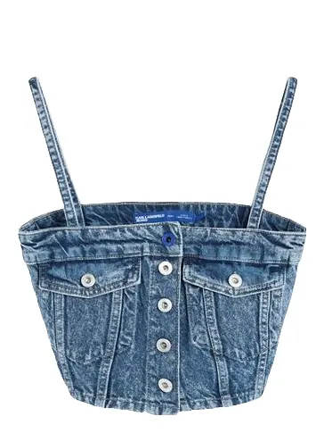 Karl Lagerfeld Recycled Denim Top - Blue