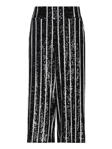 Balmain Striped Wide Leg Pants - Black
