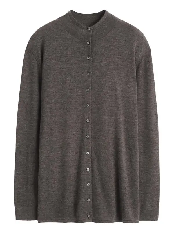 Cos Fine Pure Cashmere Cardigan - Gray