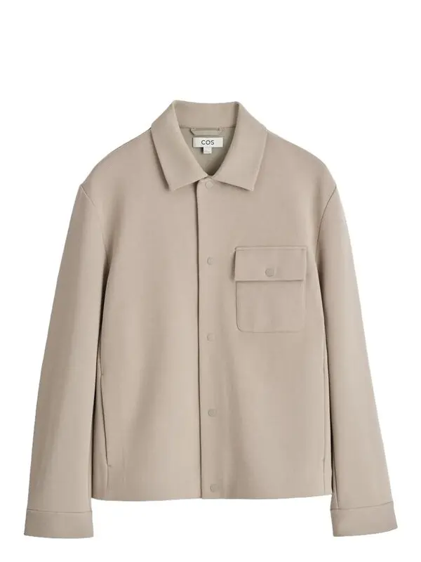 Cos Jersey-twill Shirt Jacket - Beige