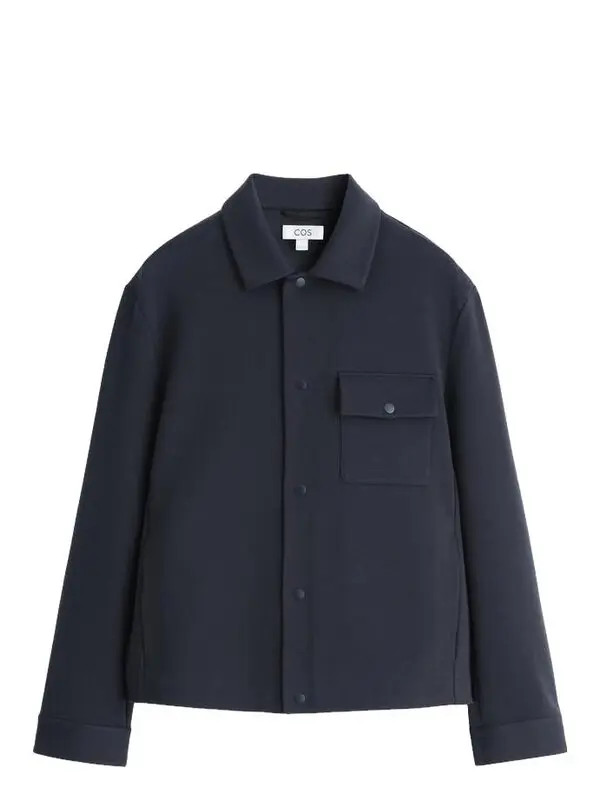 Cos Jersey-twill Shirt Jacket - Navy