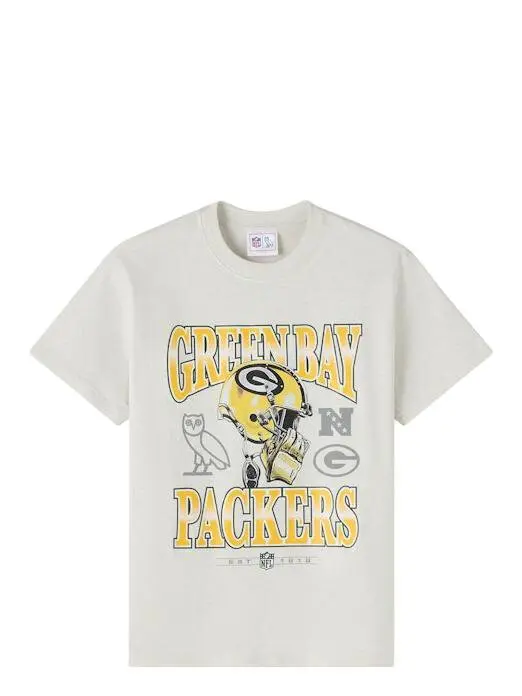OVO X Nfl Green Bay Packers Graphic Team T-shirt - Ash Heather Grey