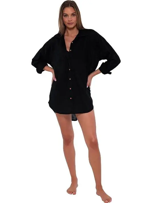 SUNSETS Delilah Cotton Shirt - Black