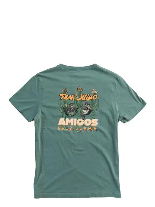 BAJA LLAMA Tranquilo Amigos Primo Graphic Tee - Green