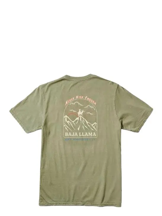 BAJA LLAMA Never High Enoughprimo Graphic Tee - Green