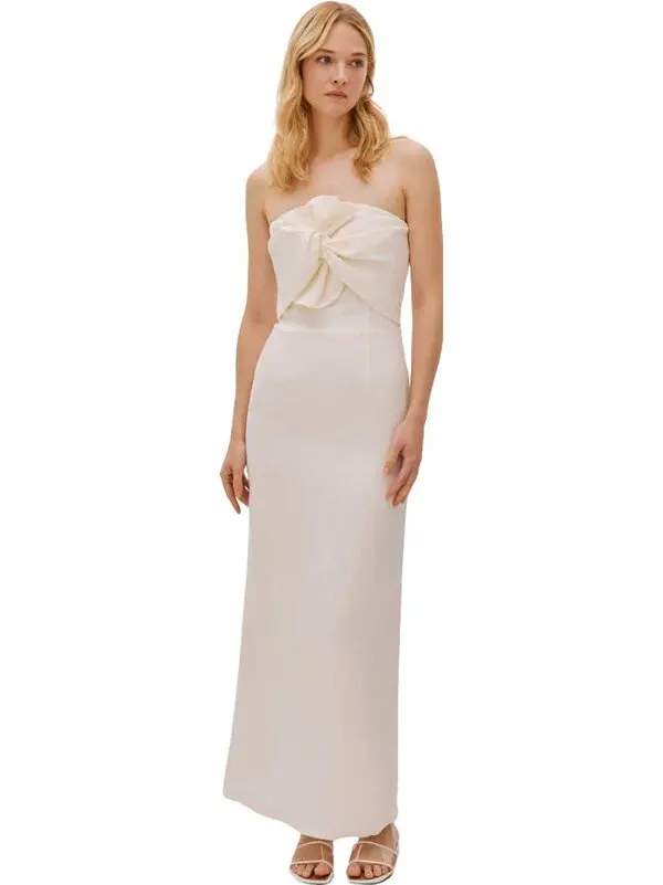 LABECA LONDON Alaia Linen Twist Maxi Dress - White