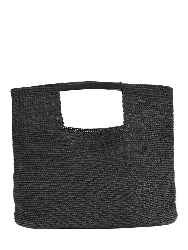 FOREVER & ALWAYS SHOES Carlotta Hand Woven Shoulder Bag - Black