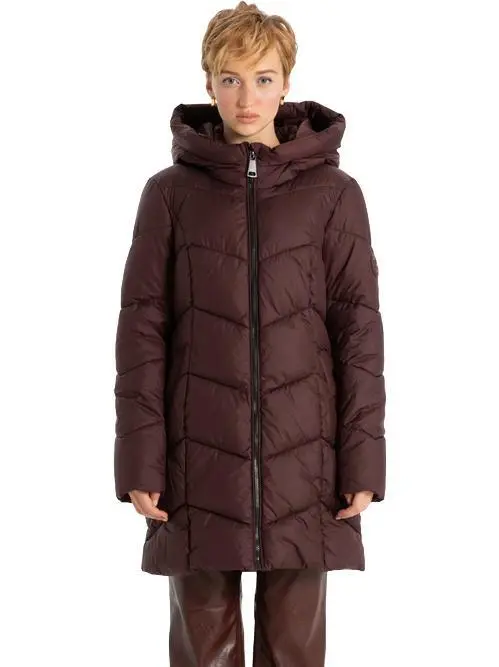 POINT ZERO Josephina Classic Long Puffer - Merlot